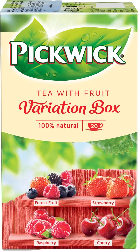 Чай черный, 20 пакетиков Pickwick ассорти малина, вишня, клубника, лесные ягоды (1'5x20x12 ...